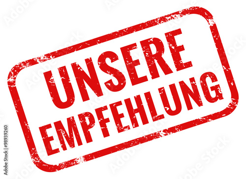 Unsere Empfehlung Stempel rot Stock-Vektorgrafik | Adobe Stock