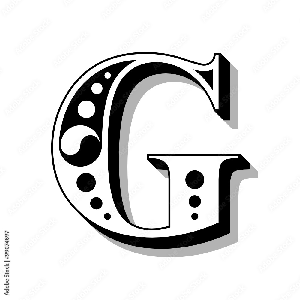Classic vintage font, letter G, vector. Stock Vector | Adobe Stock