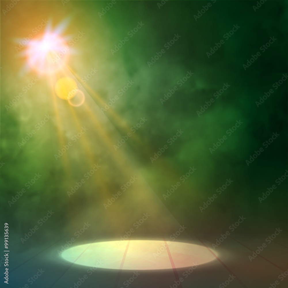 Green pink Great Premiere Show Background. Smoky vector stage shining ...