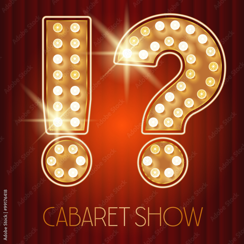 Vector shiny gold lamp alphabet in cabaret show style. Symbol 6 Stock ...
