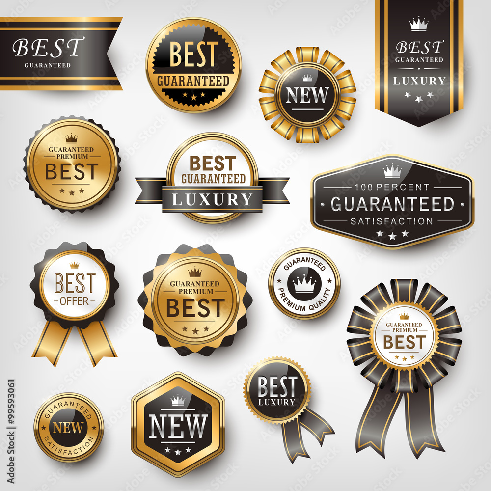 shiny golden prize emblem design Stock Vector | Adobe Stock