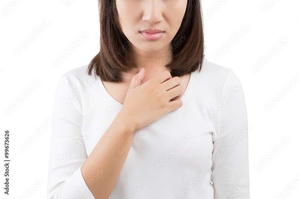 Woman scratching herself Stock Photo | Adobe Stock
