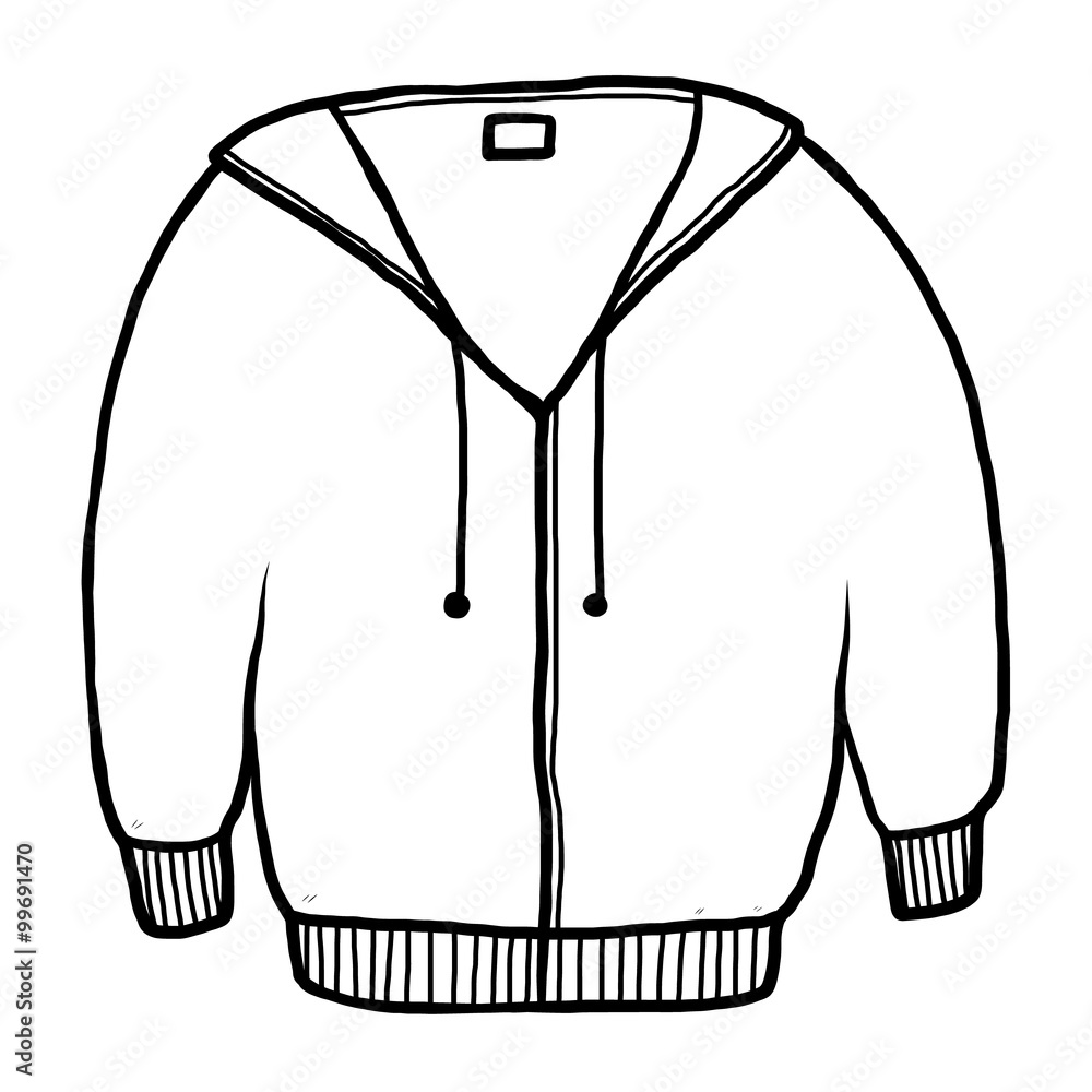 jacket or sweater / cartoon vector and illustration, black and white ...