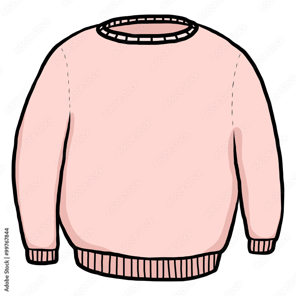 pink sweater / cartoon vector and illustration, hand drawn style ...