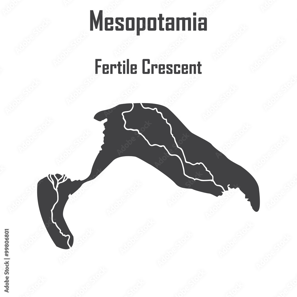 Mesopotamia, Fertile Crescent Map vector icon. Stock Vector | Adobe Stock
