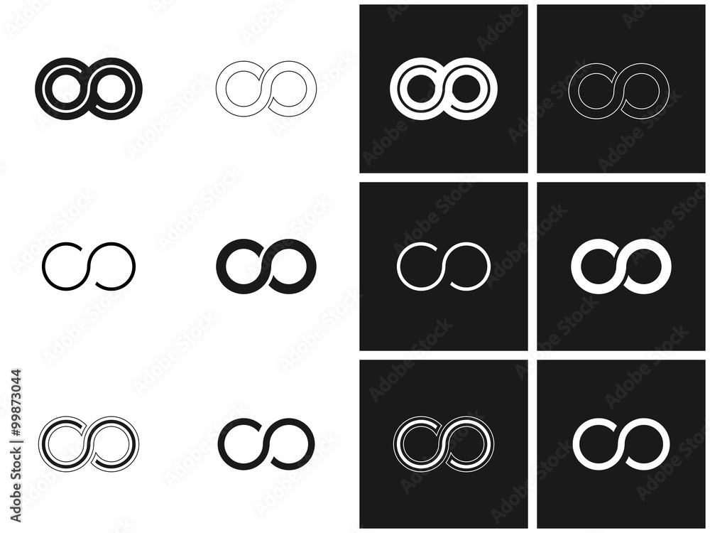 Infinity symbols in set Stock Vector | Adobe Stock