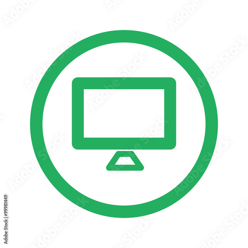Flat green Computer Screen icon and green circle - Buy this stock ...