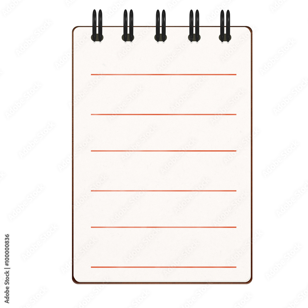 blank notepad with lined on white background Stock Illustration | Adobe ...