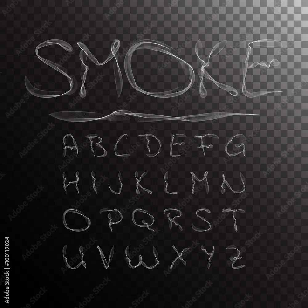Smoke Alphabet. Vector illustration Stock Vector | Adobe Stock