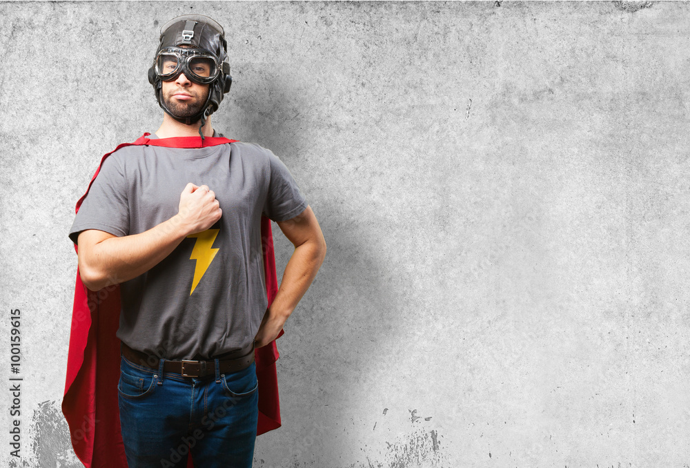 super hero man on white background Stock Photo | Adobe Stock
