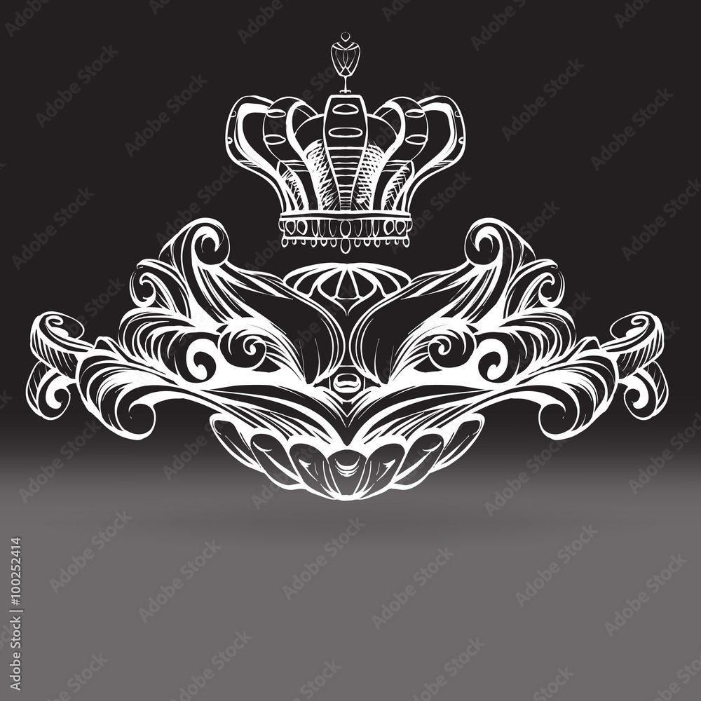 crown vector, decorative elements in vintage style for decoration ...