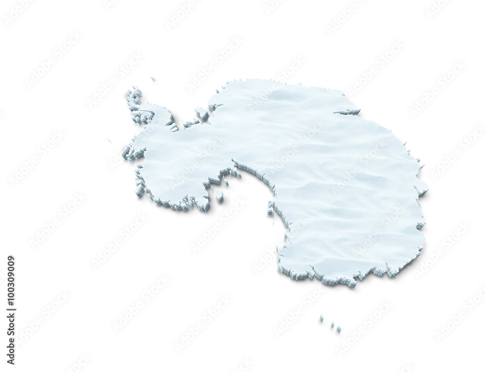 3D Antarctica Map Snow Stock Illustration | Adobe Stock