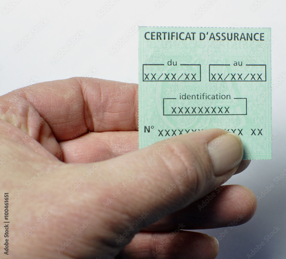 Certificat d'assurance auto Stock Photo | Adobe Stock