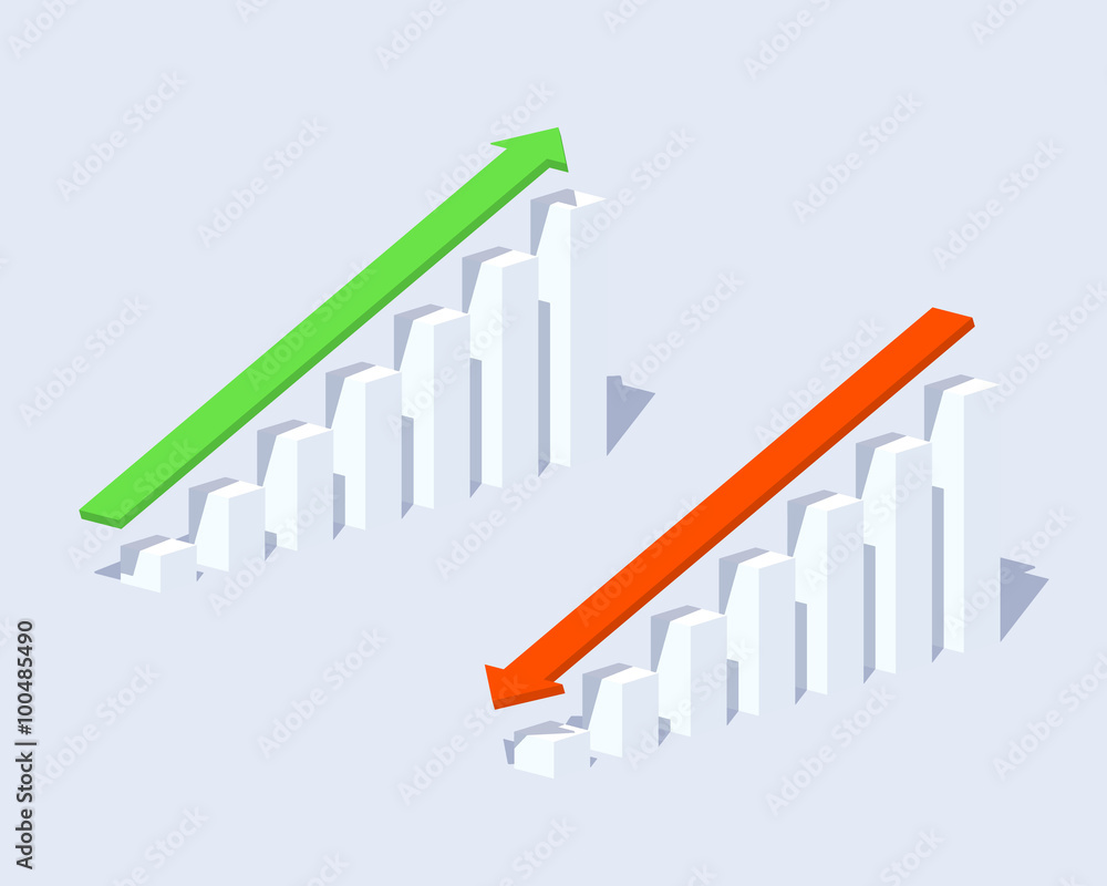 Positive and negative graphs Stock Vector | Adobe Stock