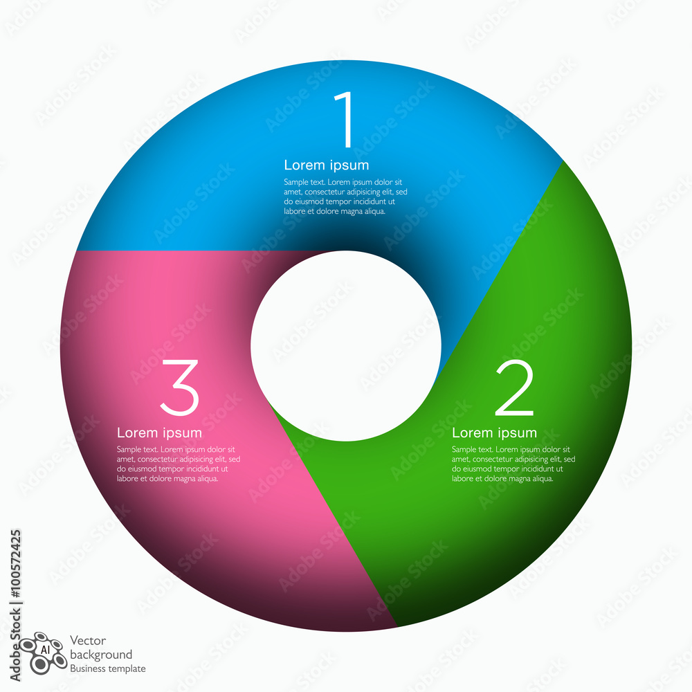 Infographic Vector Background 3-Step Process Stock Vector | Adobe Stock