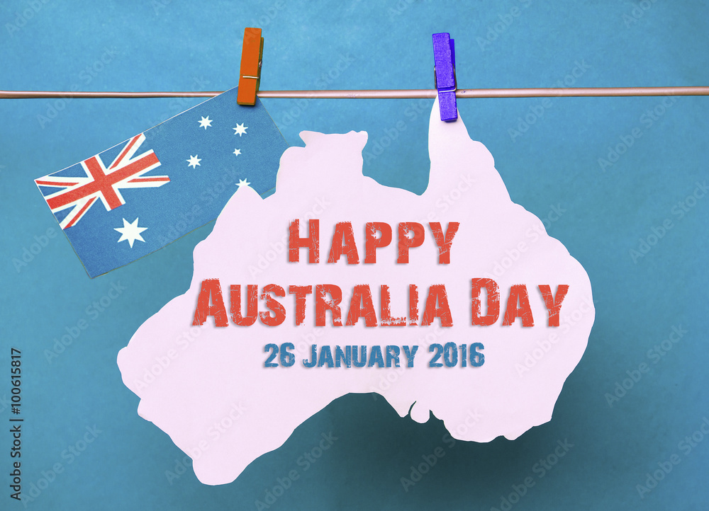 Celebrate Australia Day holiday on January 26 with a Happy messa Stock ...