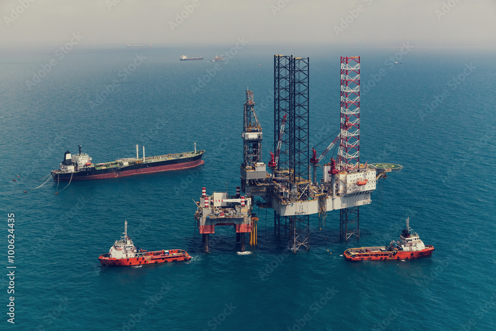 Offshore oil rig drilling platform(color tone) Stock Photo | Adobe Stock