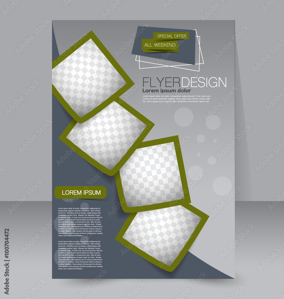 Flyer template. Brochure design. Editable A4 poster for business ...