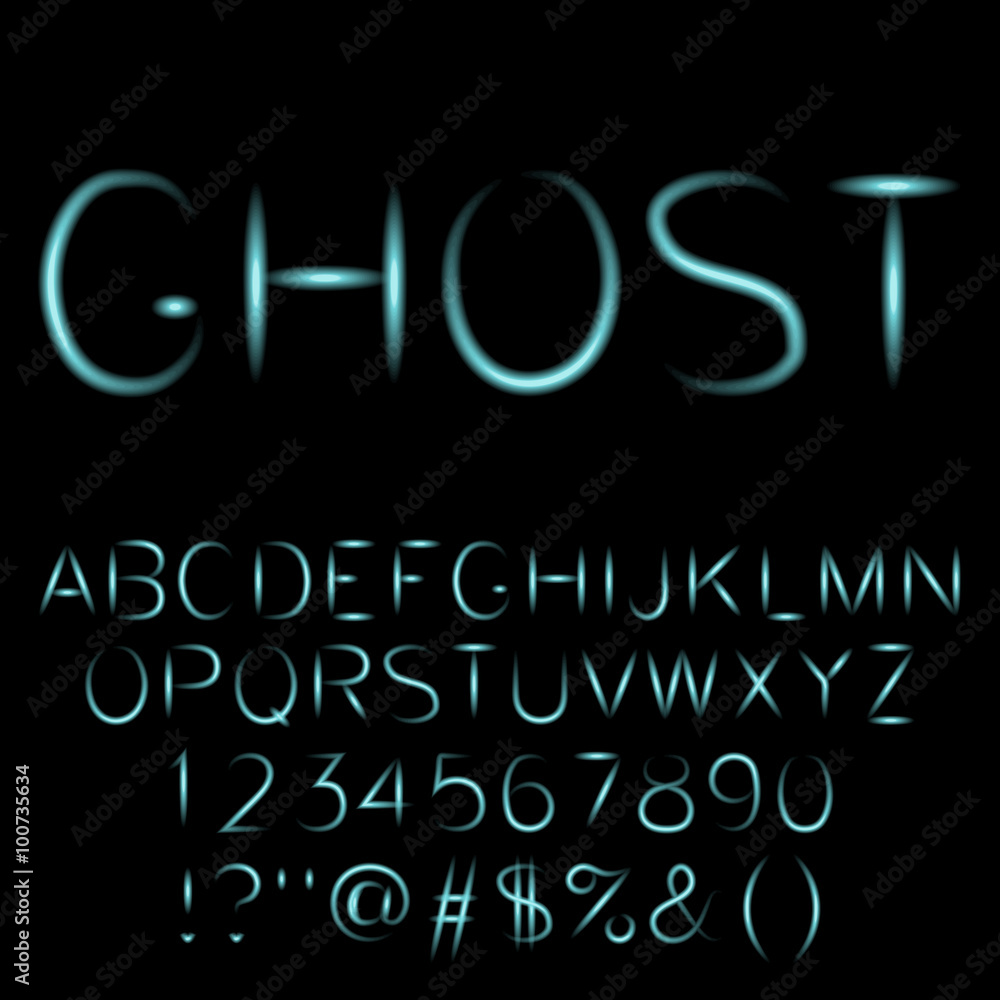 Ghost , spooky font. Vector Stock Vector | Adobe Stock