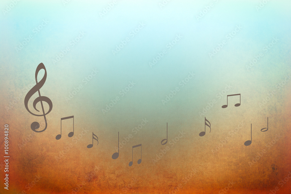 Music background with notes - vector illustration Stock Photo | Adobe Stock