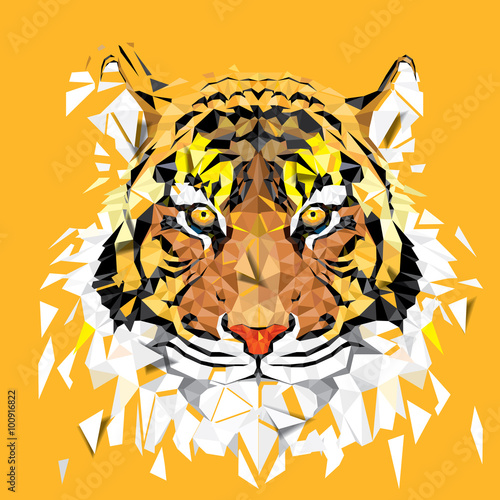 Low polygon Tiger geometric pattern - Vector illustration Stock Vector ... Low polygon Tiger geometric pattern - Vector illustration Stock Vector ...