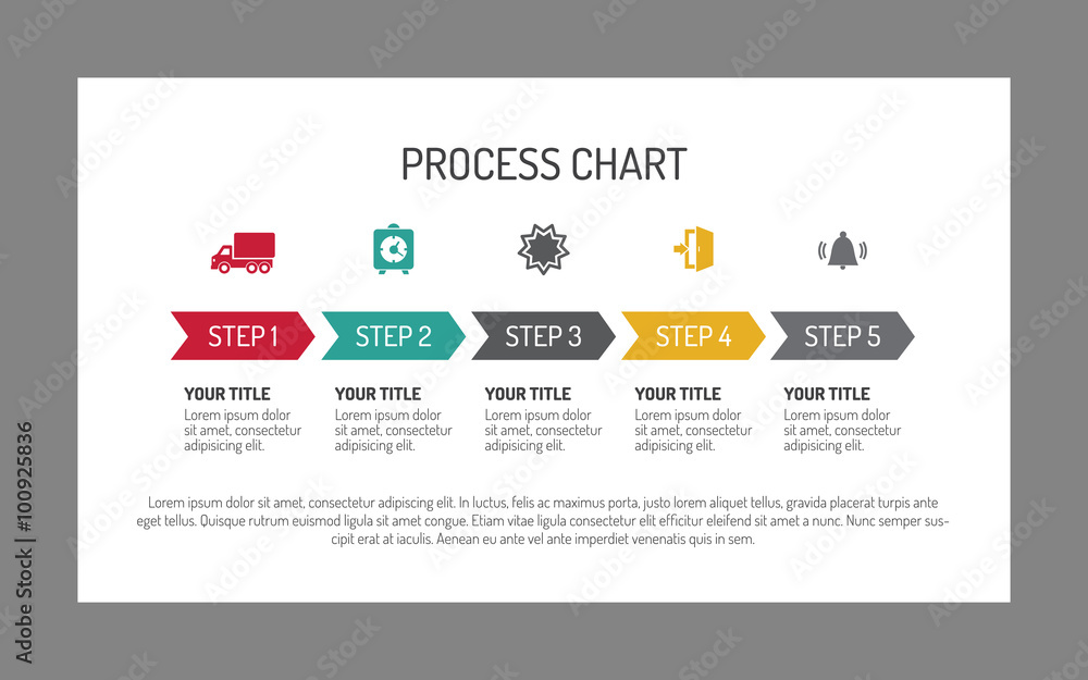 Five step process arrow chart Stock Vector | Adobe Stock