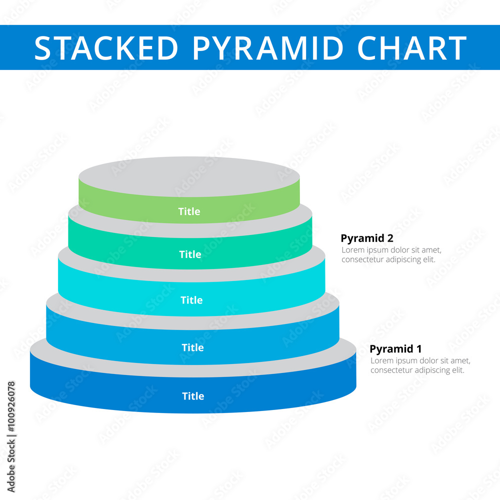 Stacked pyramid chart template 1 Stock Vector | Adobe Stock