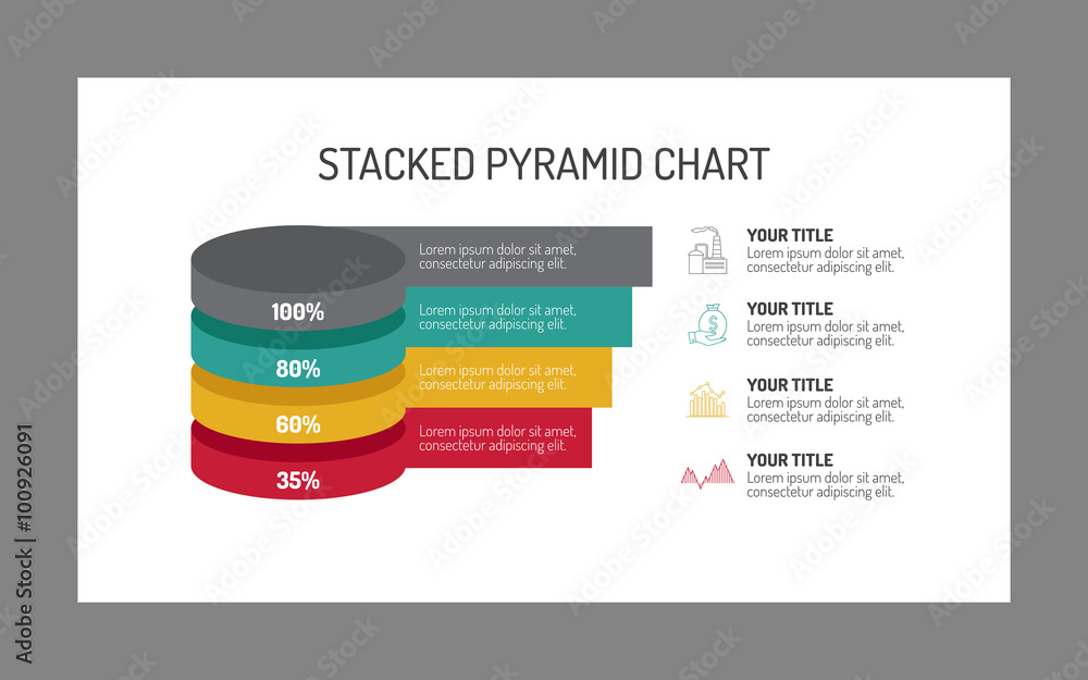 Stacked Pyramid Chart Template Stock Vector | Adobe Stock