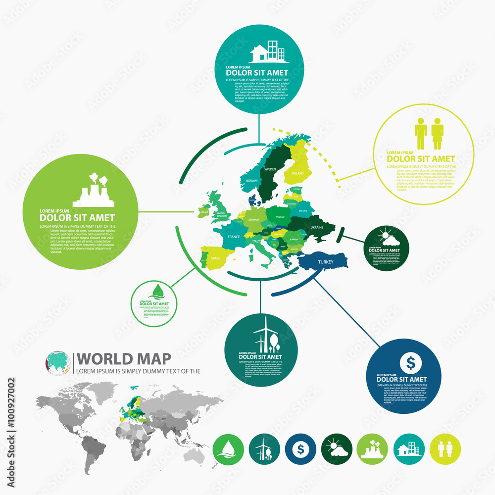 world map infographic Stock Vector | Adobe Stock