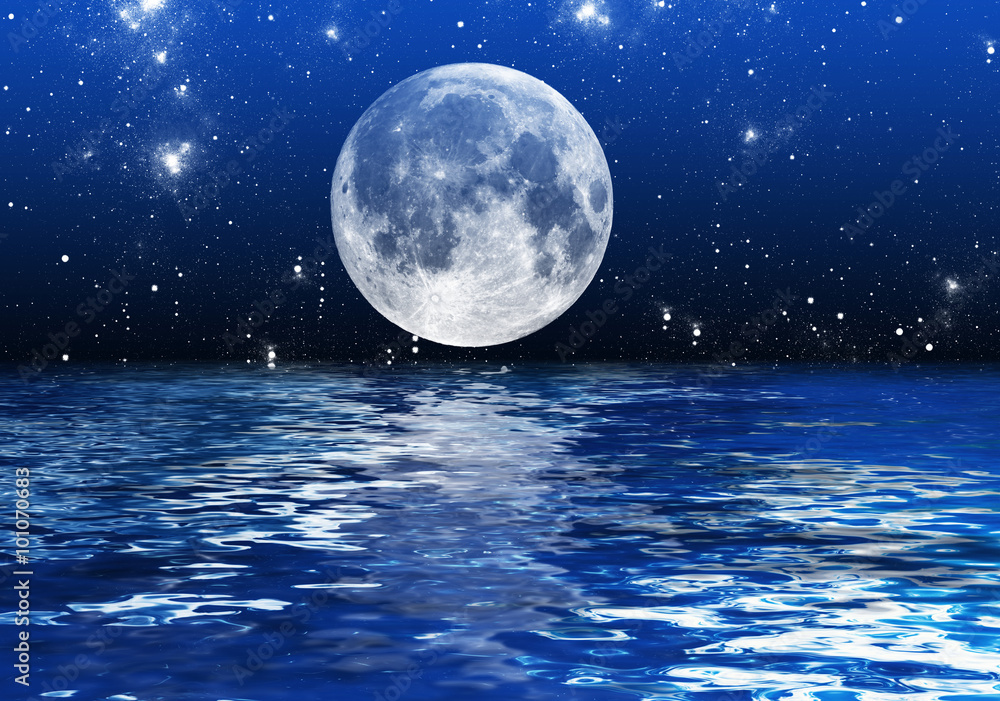 backgrounds night sky with stars and moon and clouds. wood. Elem Stock ...
