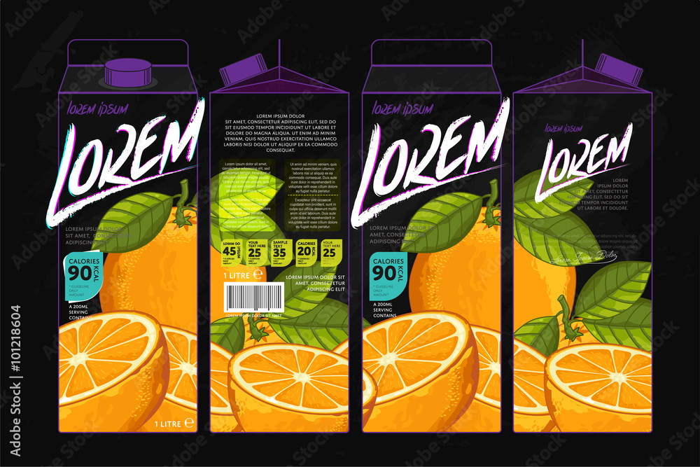 juice box packaging template