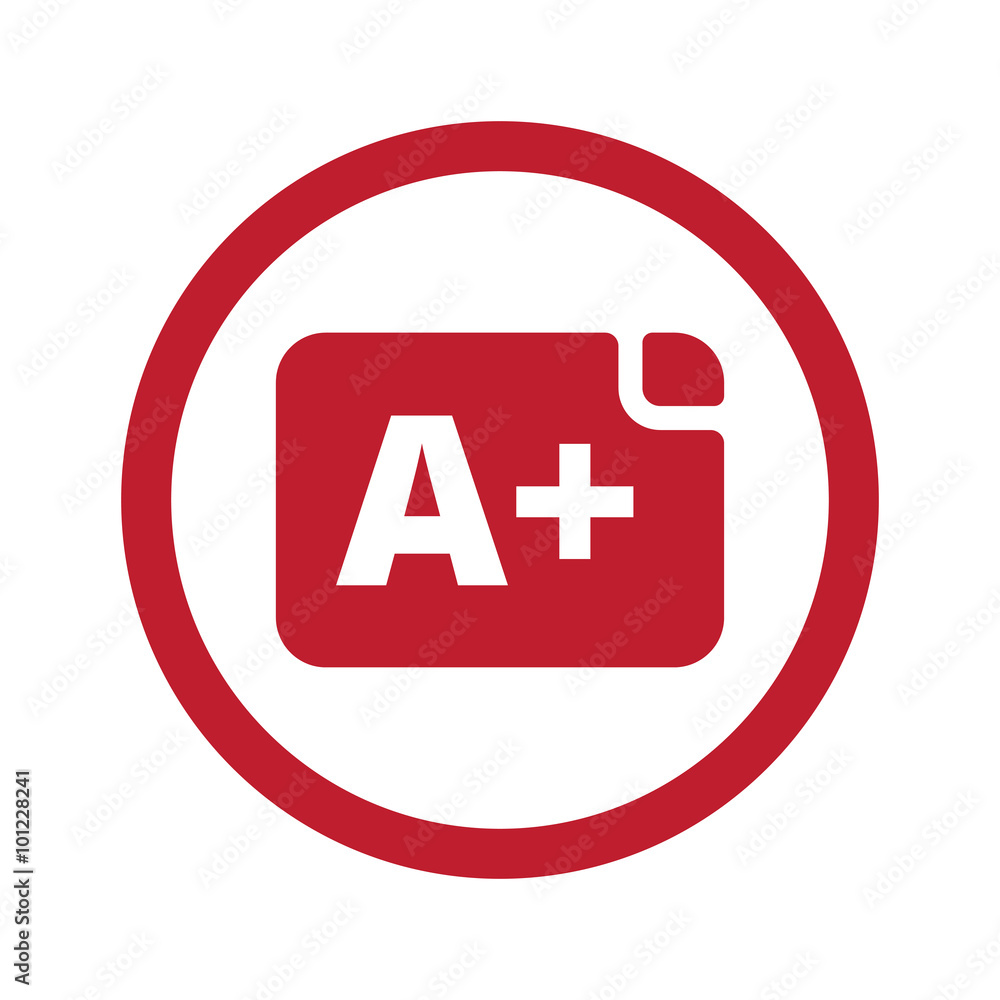 Flat red grade icon in circle on white Stock Vector | Adobe Stock