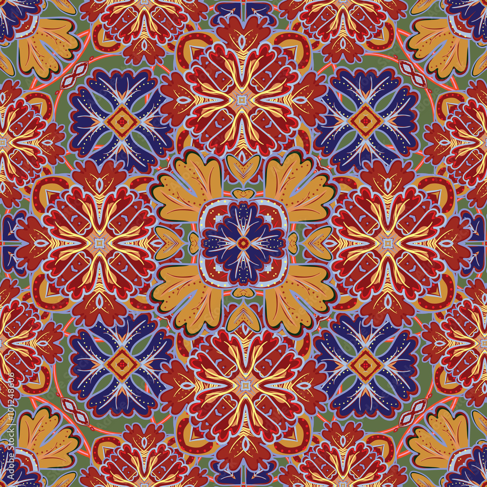 Seamless pattern from colorful Moroccan tiles, ornaments. Can be used ...