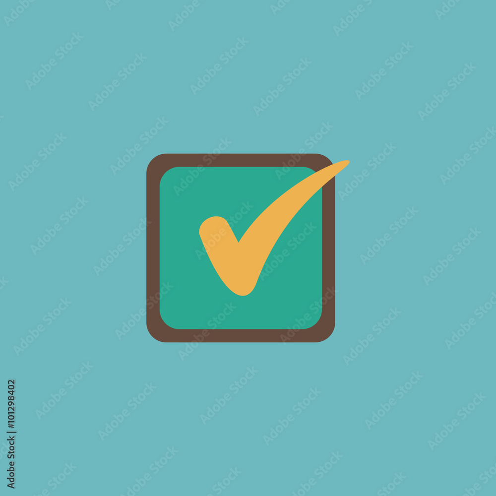 Check list button mark in box sign. Stock Vector | Adobe Stock