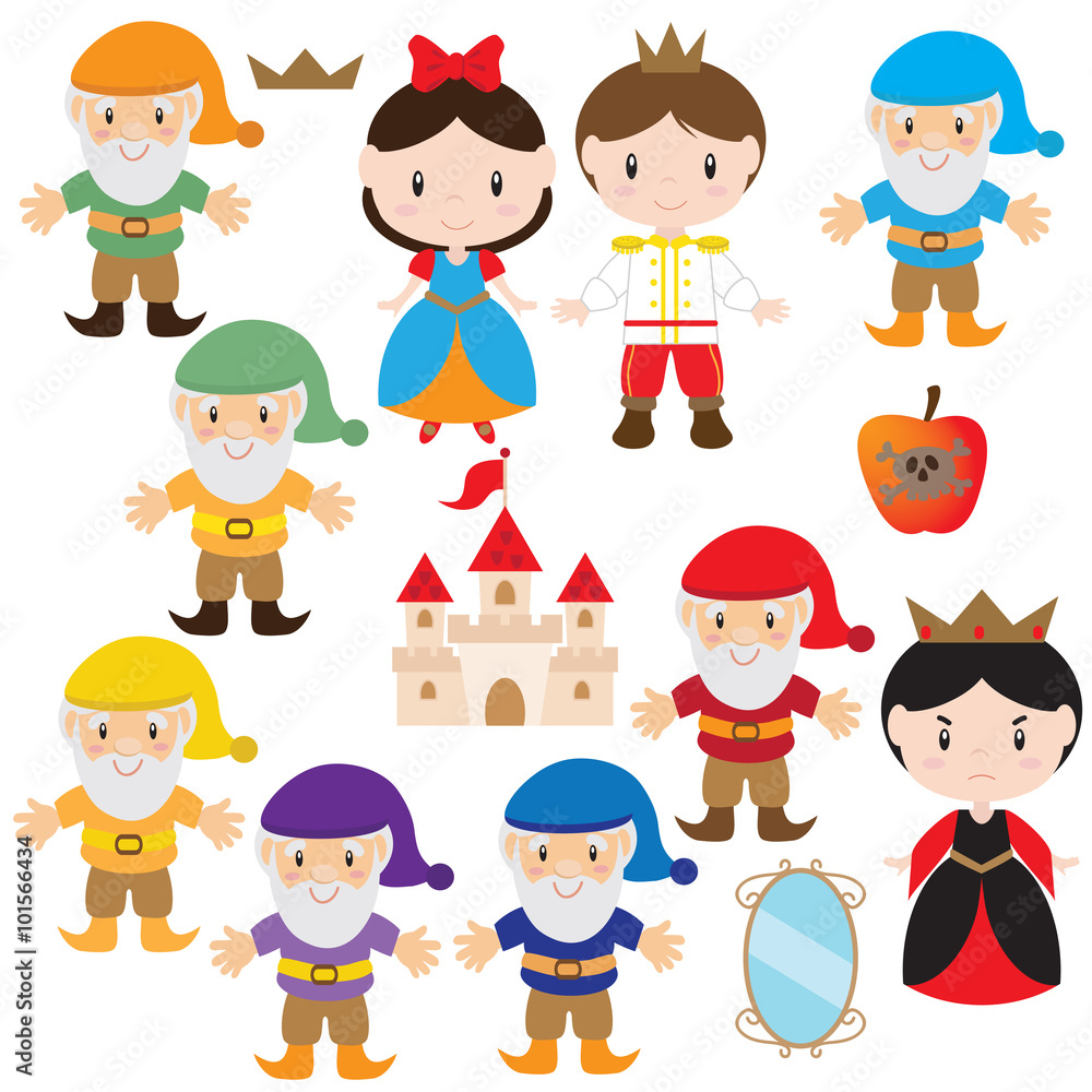 Snow White vector illustration Stock Vector | Adobe Stock