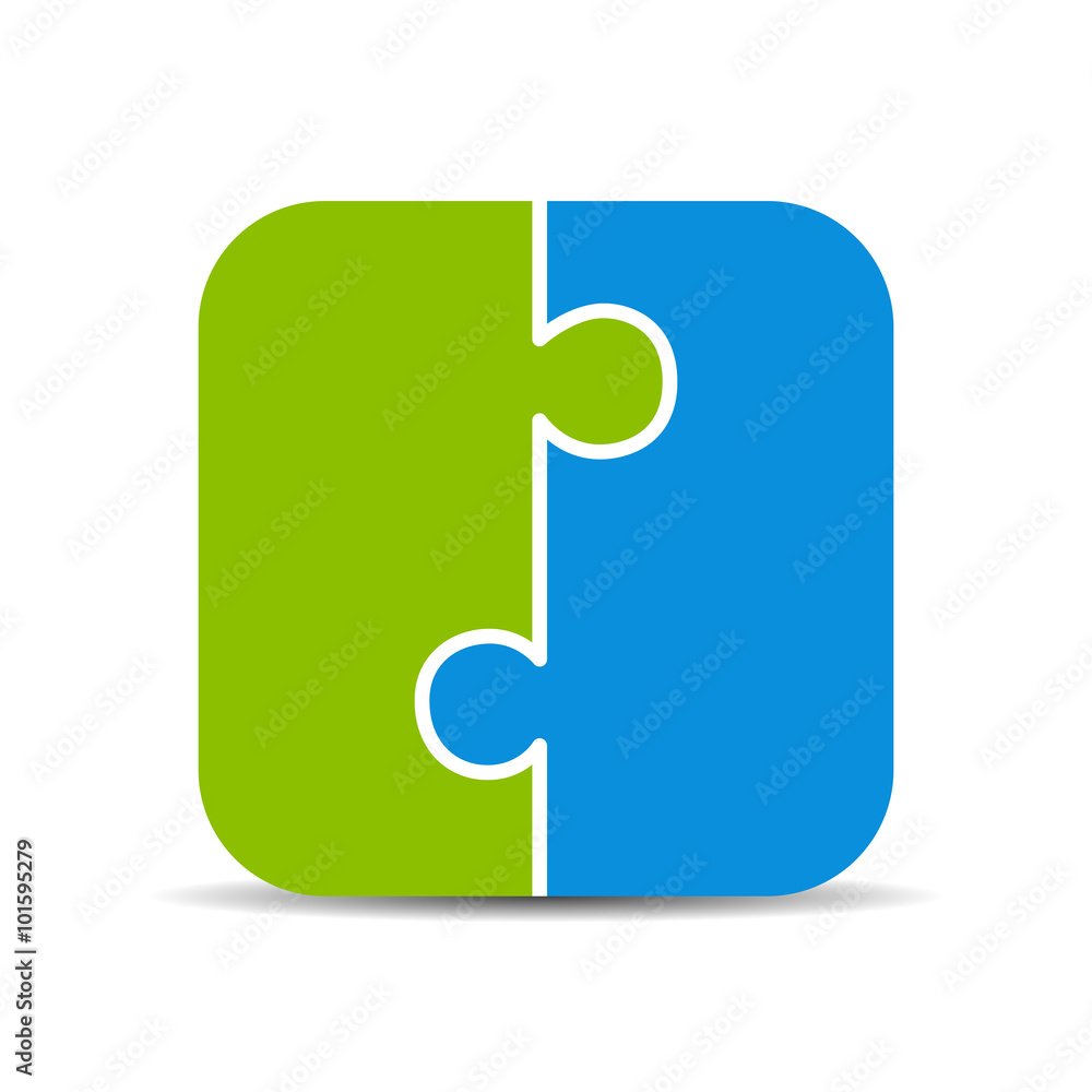 Stock-Vektorgrafik „Two piece puzzle diagram“ | Adobe Stock