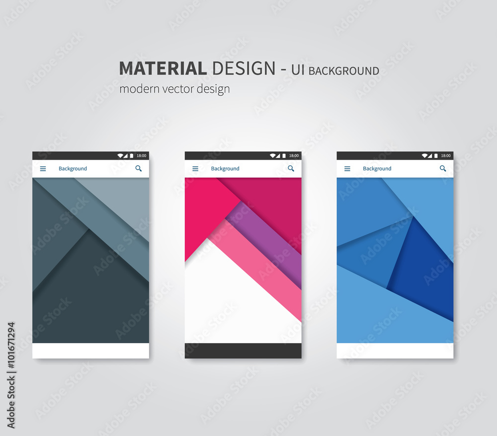 set of ui material design background Stock Vector | Adobe Stock