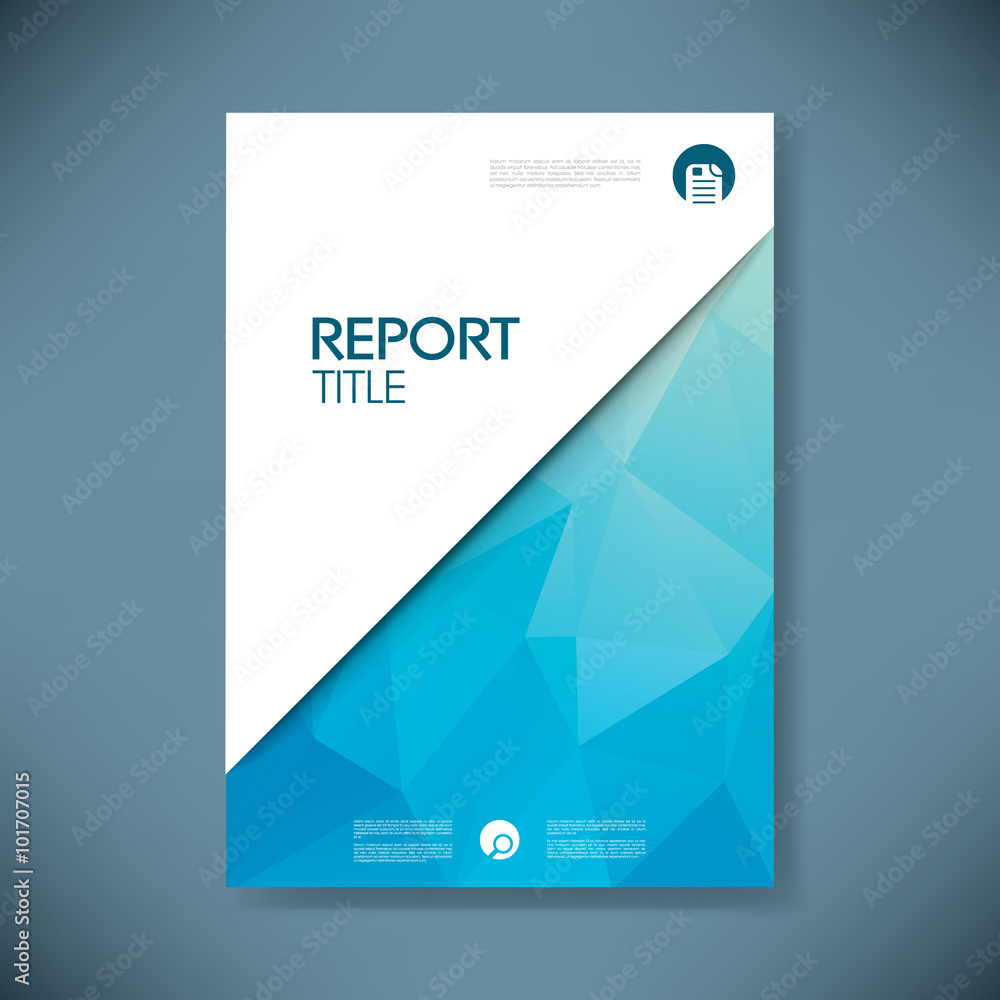 Business report cover with low poly design vector background. Paper ...