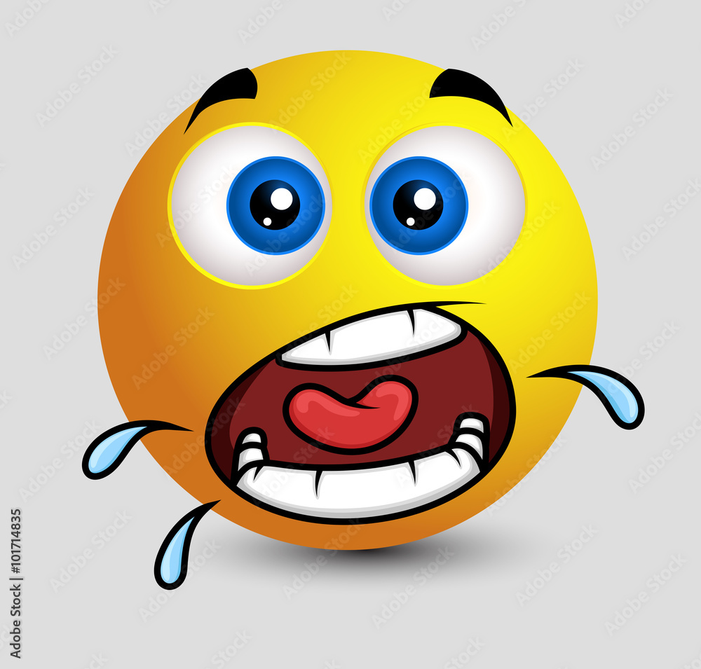 Excited Smiley Screaming Emoji Smiley Emoticon Stock Vector | Adobe Stock