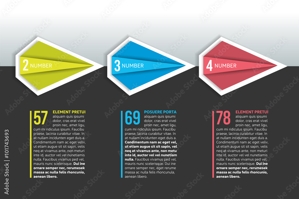 3 Steps arrow tutorial, chart, diagram, step by step chart. One, two ...
