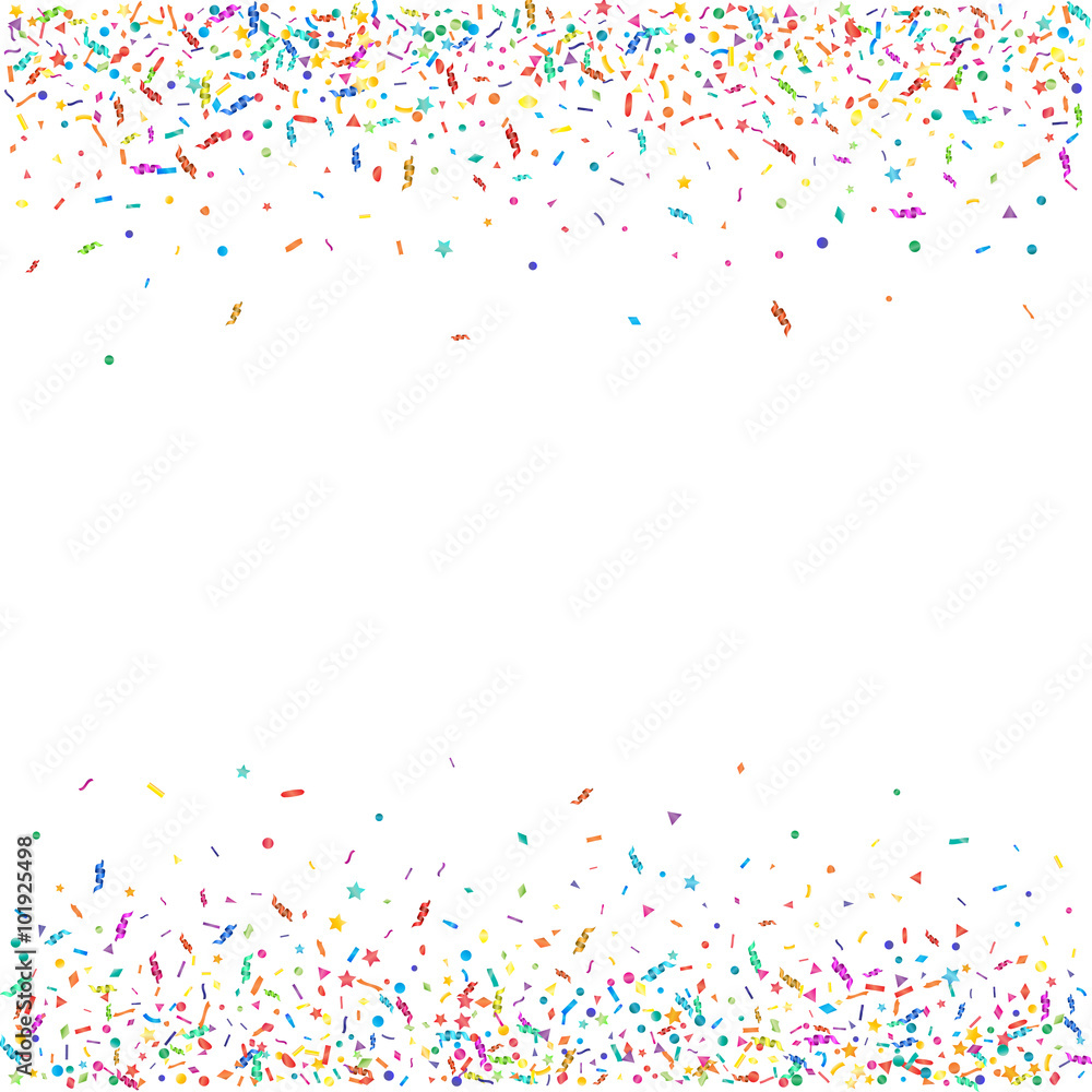 Abstract colorful confetti background. Isolated on white. Vector ...