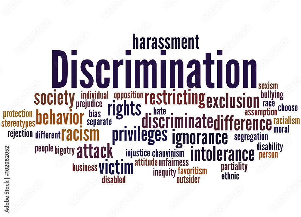 Ilustración de Stock Discrimination, word cloud concept 5 | Adobe Stock