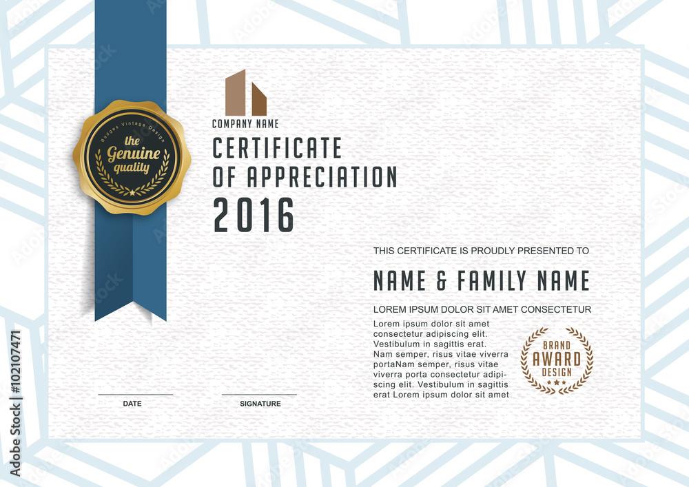certificate template with clean and modern pattern,Qualification ...