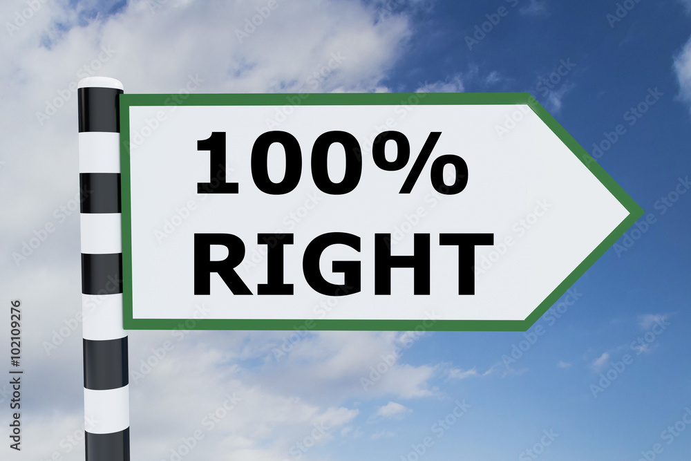 Hundred Percent Right concept Stock Illustration | Adobe Stock