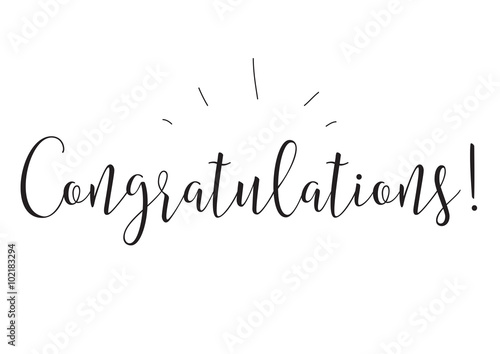 Congratulations inscription. Greeting card with calligraphy. Hand drawn ...