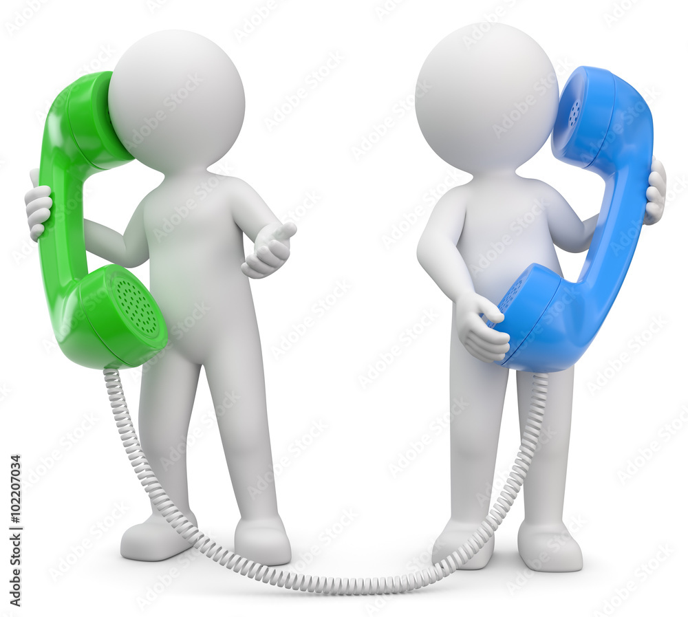 3d Männchen Telefongespräch Stock Illustration | Adobe Stock