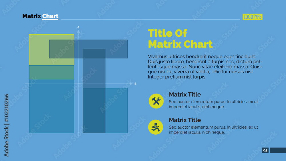 Matrix Chart Presentation Slide Template Stock Vector | Adobe Stock