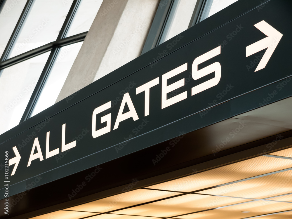 Foto de Stock Airport Gates Sign | Adobe Stock
