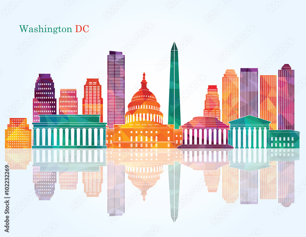 Washington Dc skyline. Vector illustration Stock Vector | Adobe Stock