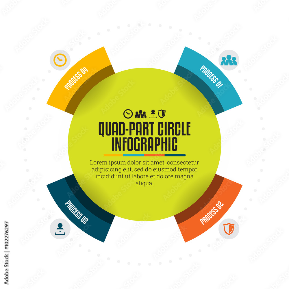 Quad-Part Circle Infographic Stock Vector | Adobe Stock